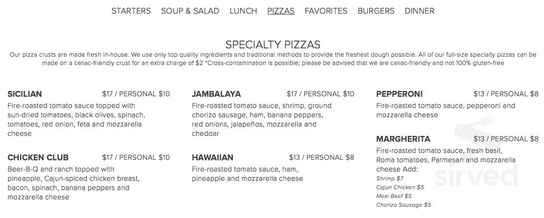 Menu for Craig Street Brew Pub in Duncan, BC | Sirved