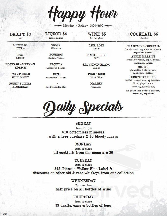 Brick City Southern Kitchen menu in Ocala, Florida, USA