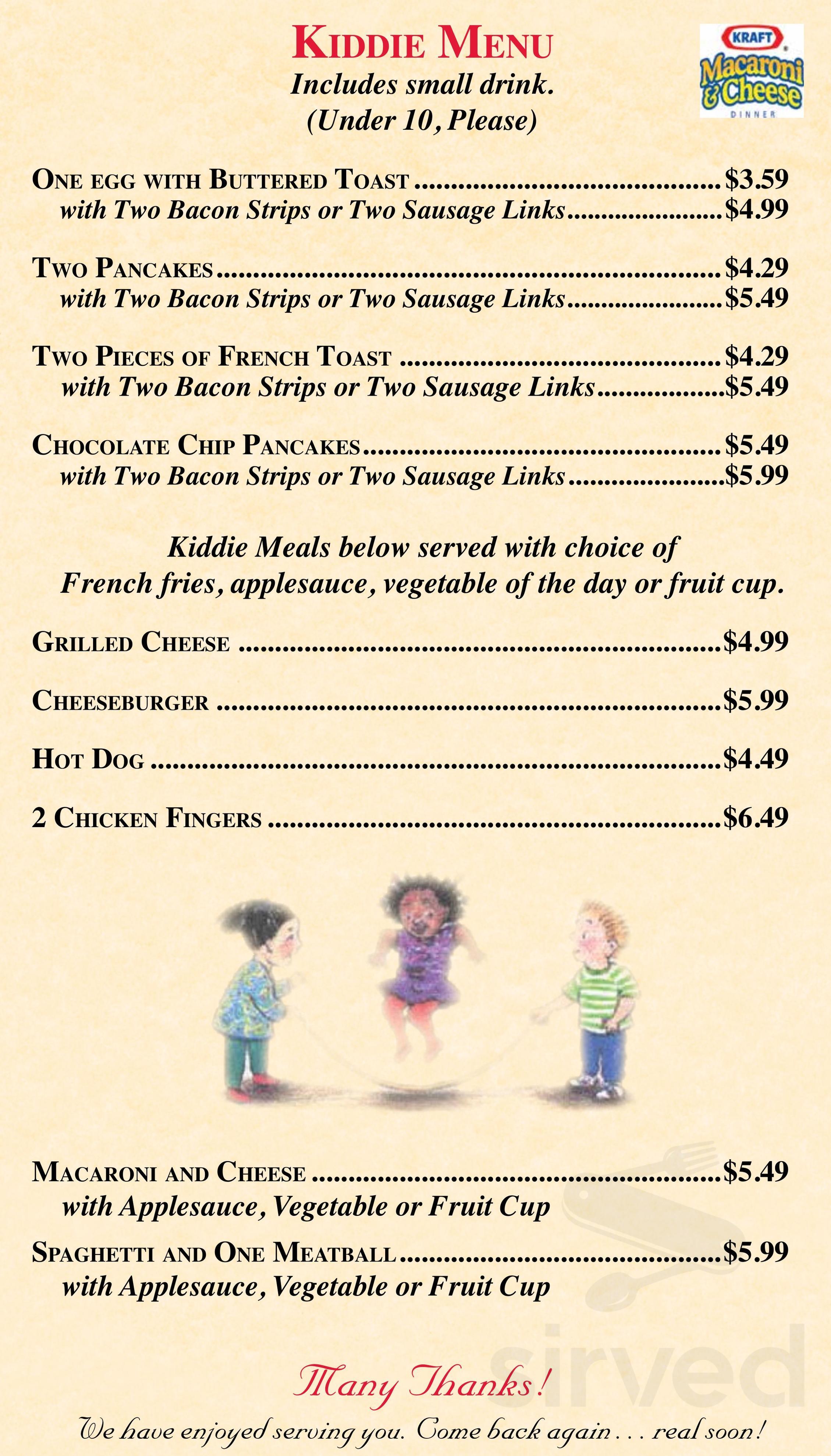 Miss Batavia Diner menu in Batavia, New York, USA