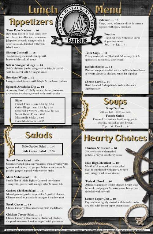 Dancing Sail Banquet Room menu in Newport, Vermont, USA