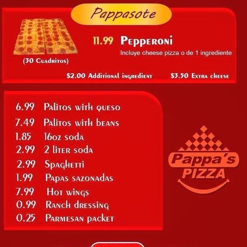 Pappa's Pizza Alton menu in Alton, Texas, USA