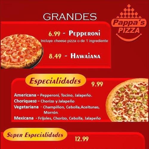 Pappa's Pizza Alton menu in Alton, Texas, USA