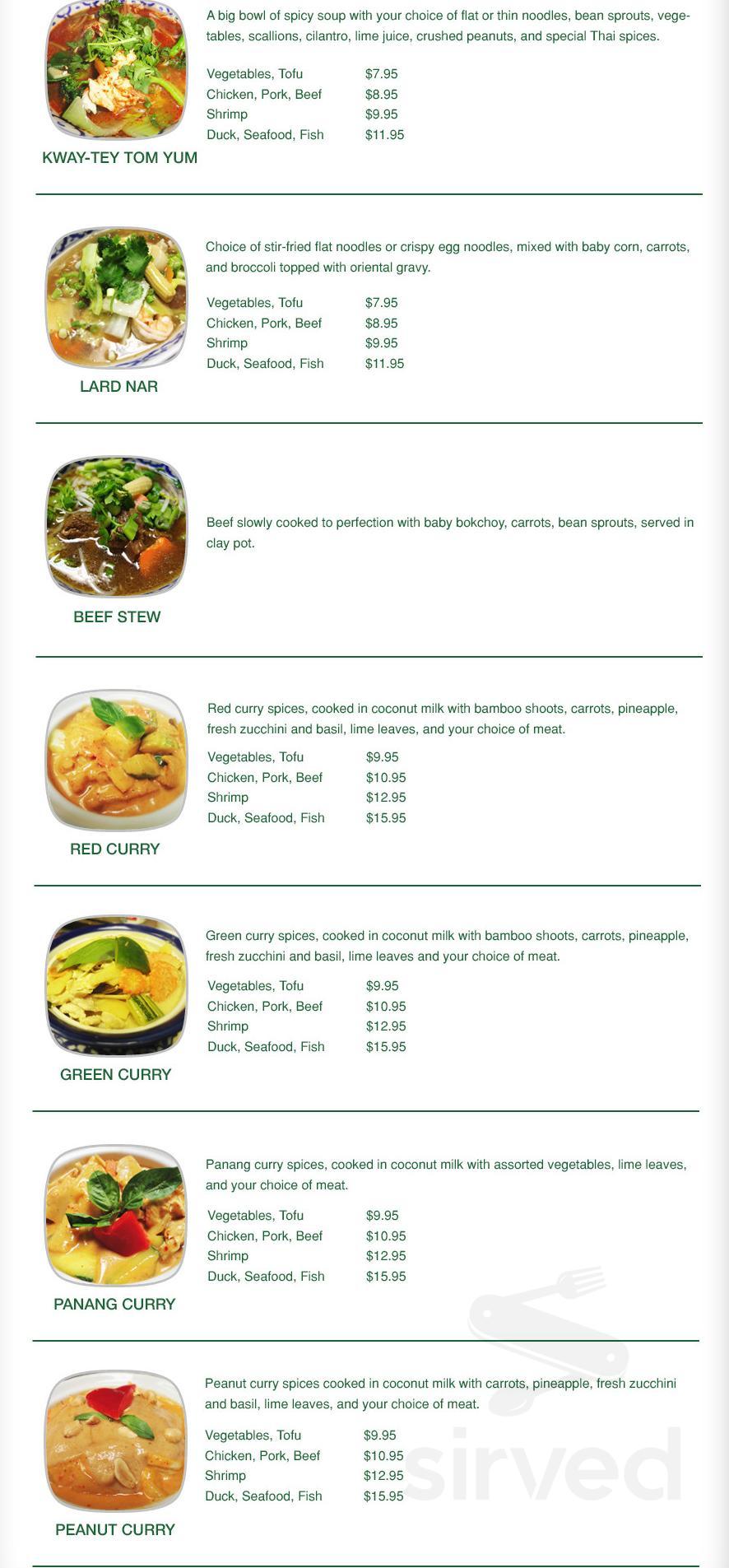 Som Siam Thai Restaurant Guilford menu in Guilford, Connecticut, USA