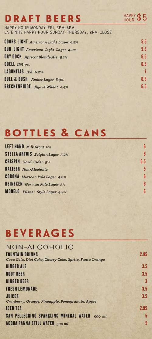 Patxi's Pizza menu in San Francisco, California, USA