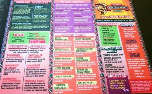 Taqueria Tacontento menu in Statesville, North Carolina, USA