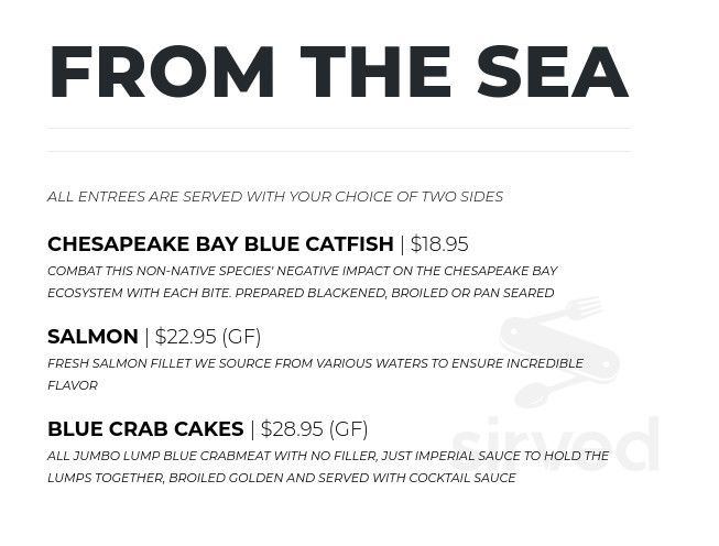 Bridgewater Public House menu in York, Pennsylvania, USA