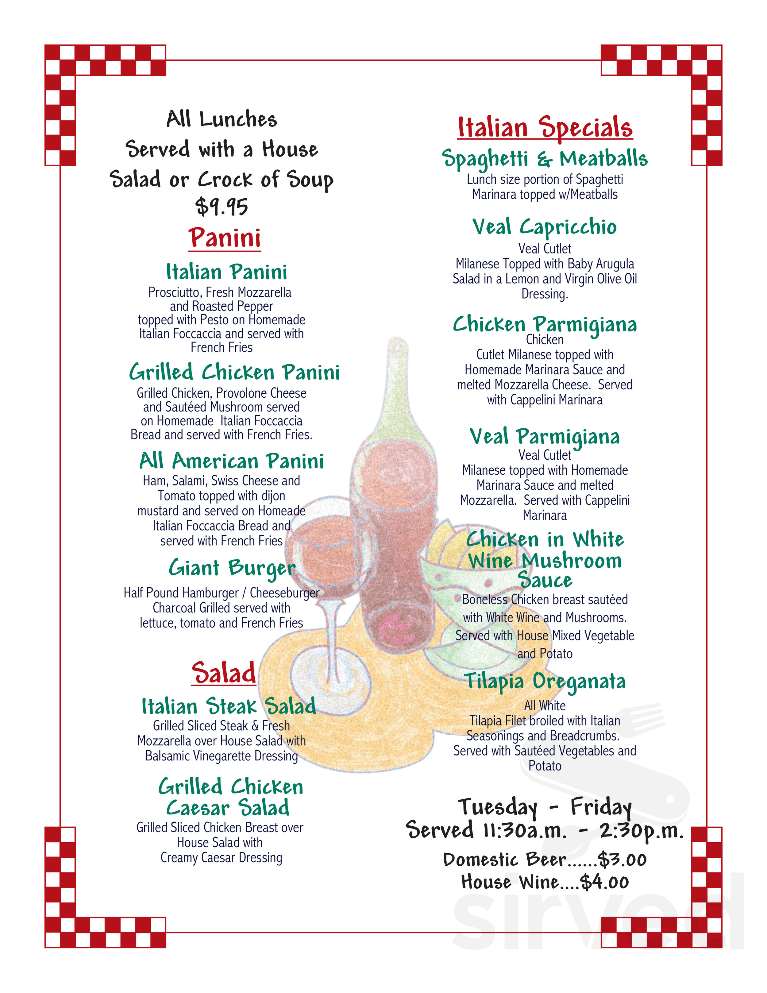 Diamond Spring Restaurant & Beach Club menu in Nutley, New Jersey, USA