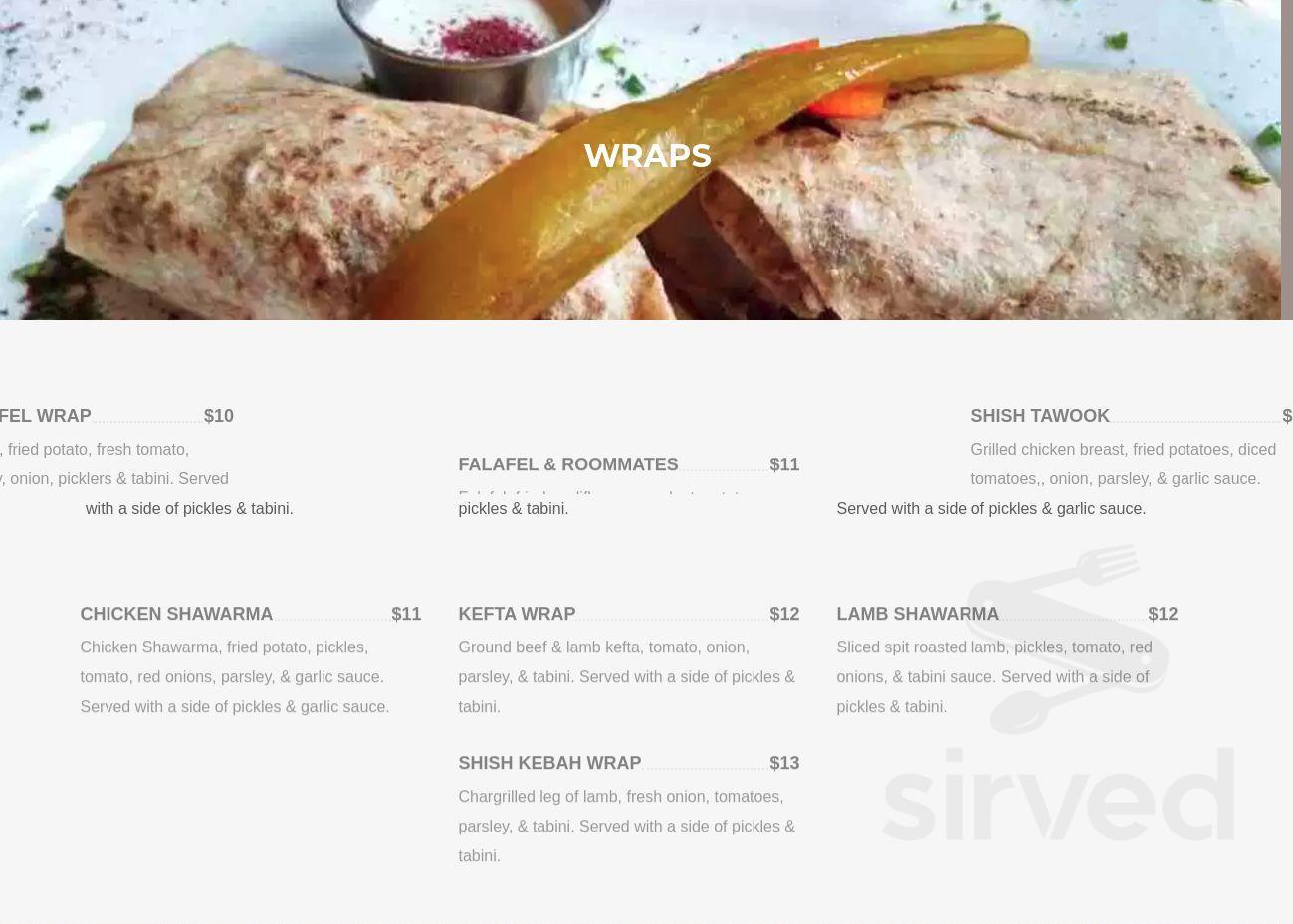 Menu - Chicago IL's Masada | Sirved