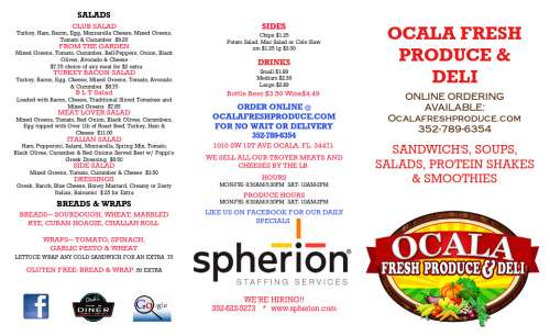 Ocala Fresh Produce & Deli menu in Ocala, Florida, USA