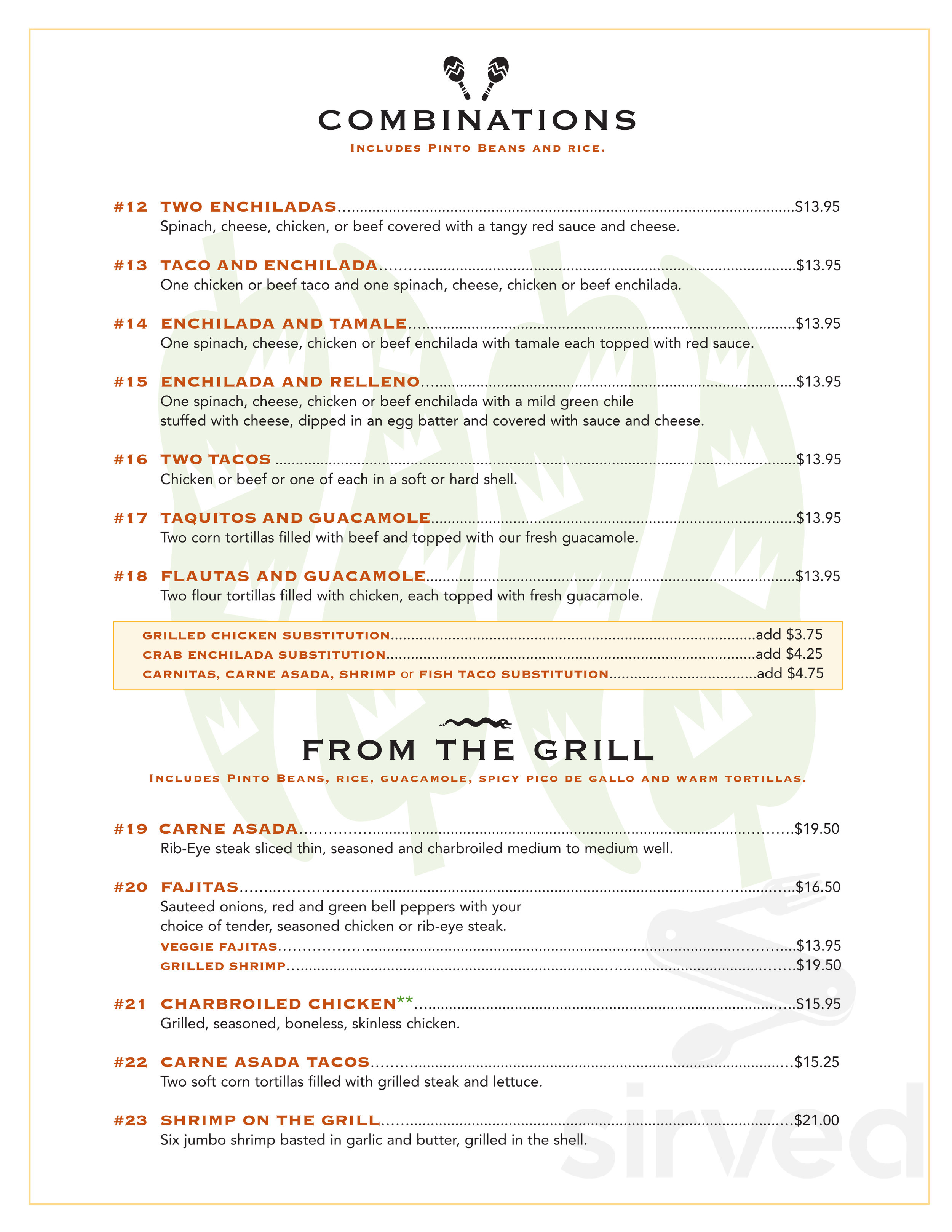 Coral Beach Cantina menu in Malibu, California, USA