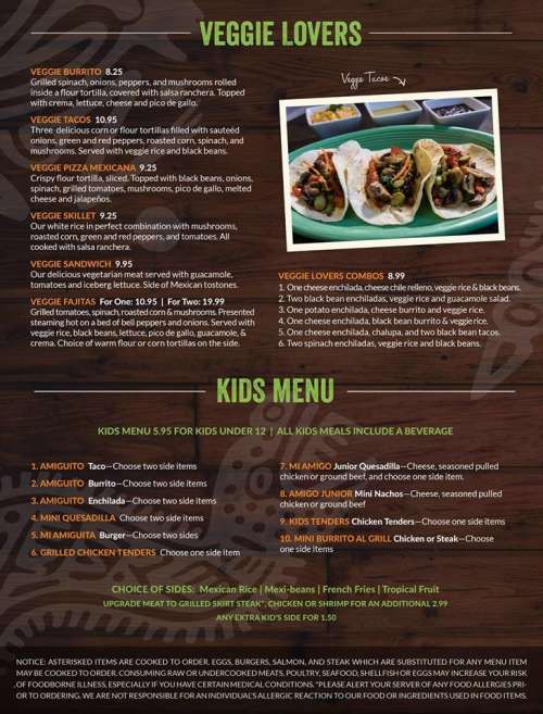 Zama Mexican Cuisine & Margarita Bar menu in Marietta, Georgia, USA