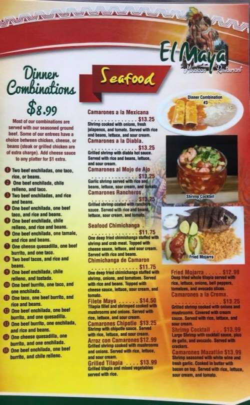 El Maya Mexican Restaurant menu in Norwalk, Iowa, USA