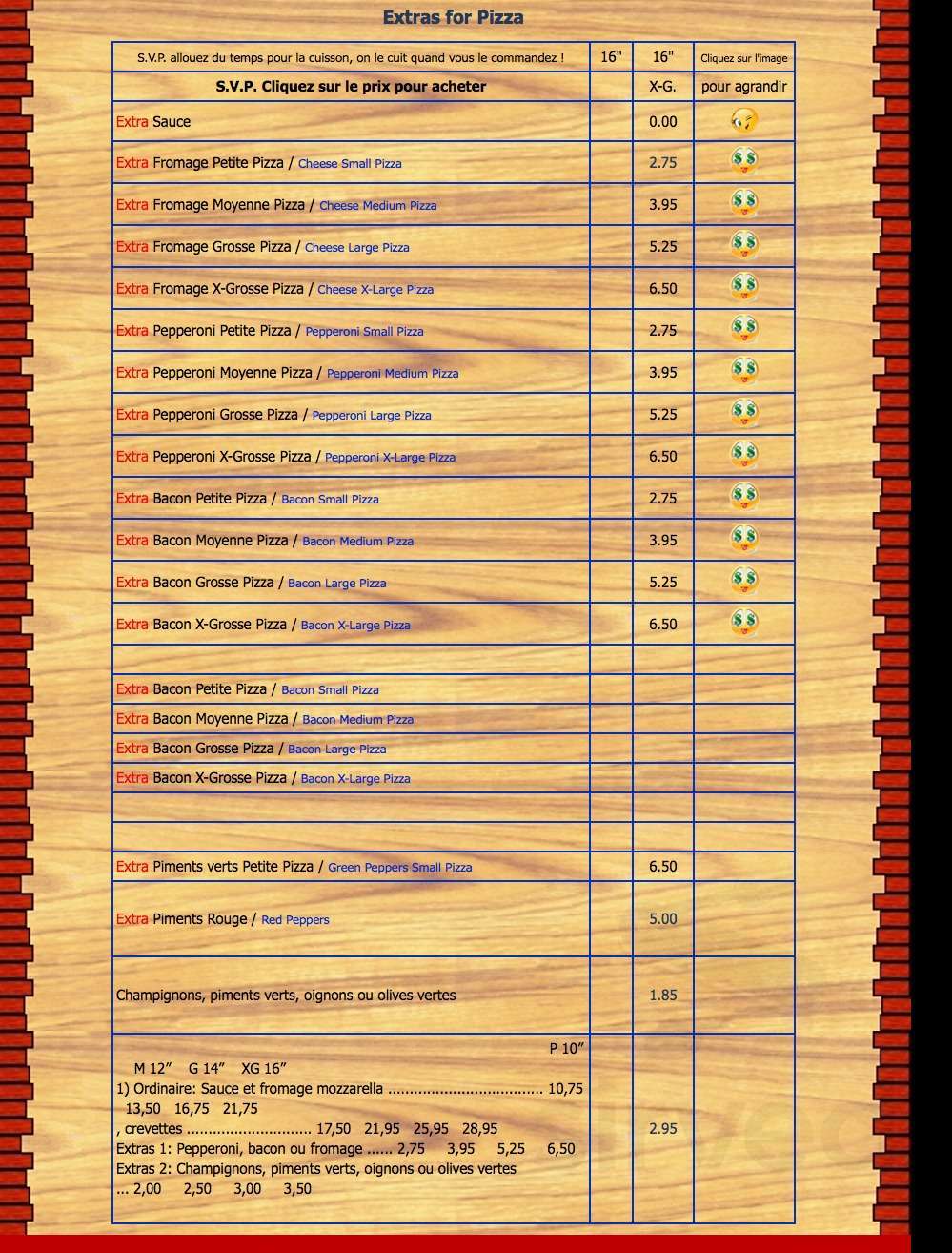 Restaurant Yotis menus in Saint-Hubert, Quebec, Canada