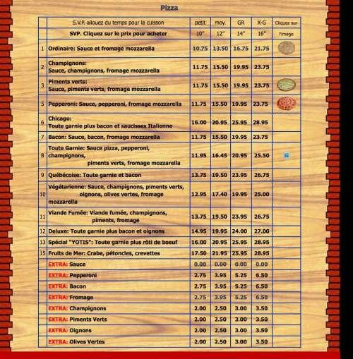 Restaurant Yotis menu in Saint-Hubert, Quebec J3Y 8C7, Canada