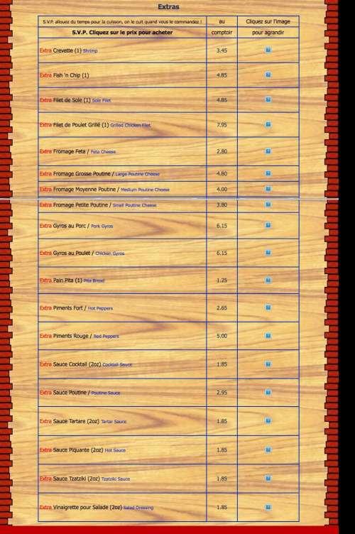 Restaurant Yotis menu in Saint-Hubert, Quebec J3Y 8C7, Canada