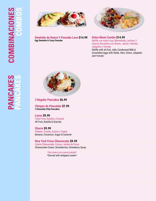 Dulce Mami Café menu in Cicero, Illinois, USA