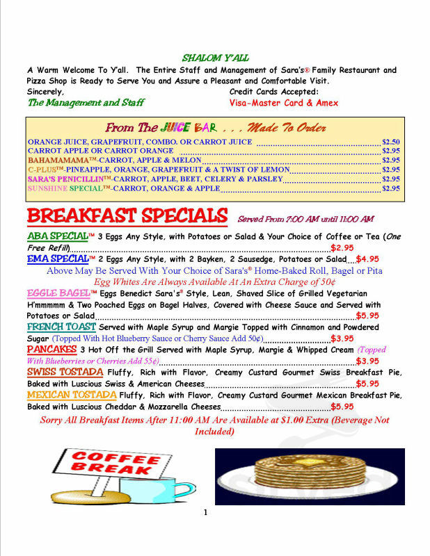 Menu for Sarah's Pizza Lewisburg in Lewisburg, OH | Sirved