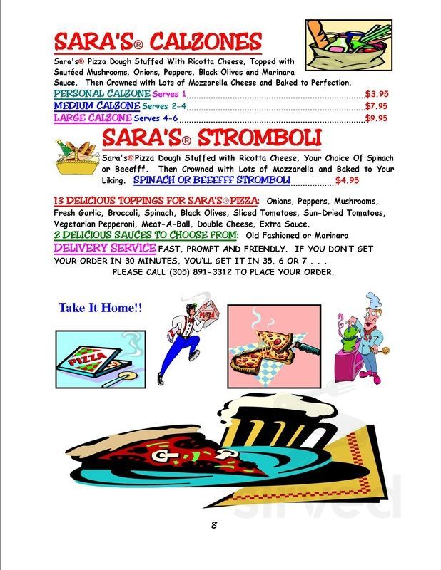 Sarah's Pizza Lewisburg menu in Lewisburg, Ohio, USA