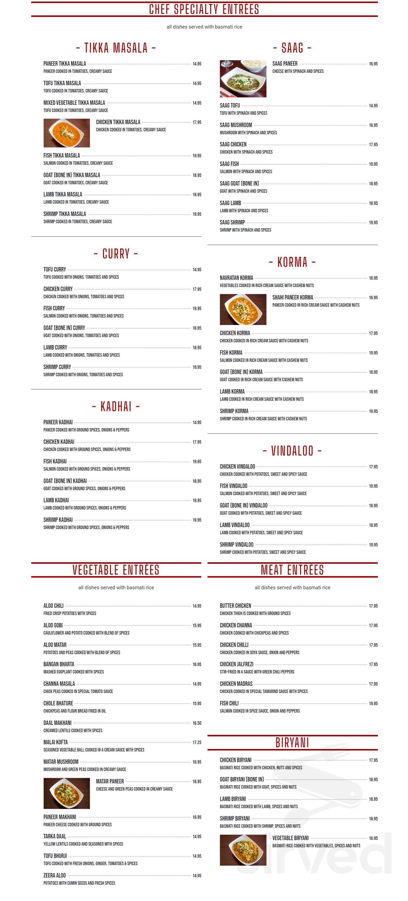 Menu for Spice Delight in Belmont, Massachusetts, United States
