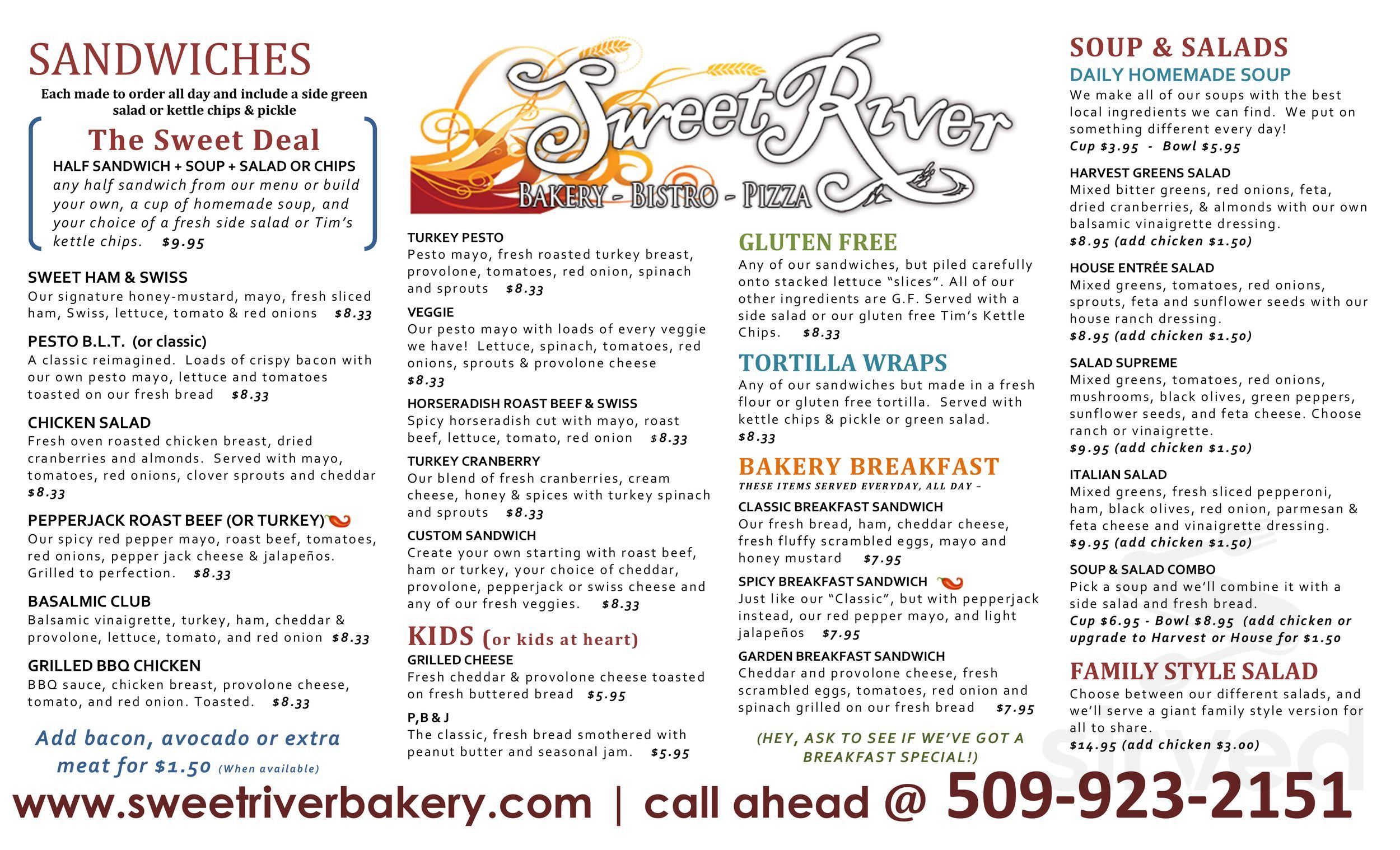 Sweet River Bakery menus in Pateros, Washington, United States