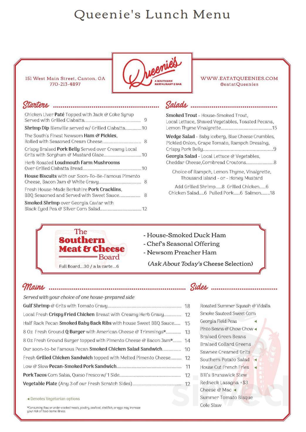 Queenies BBQ menus in Woodstock, Georgia, United States