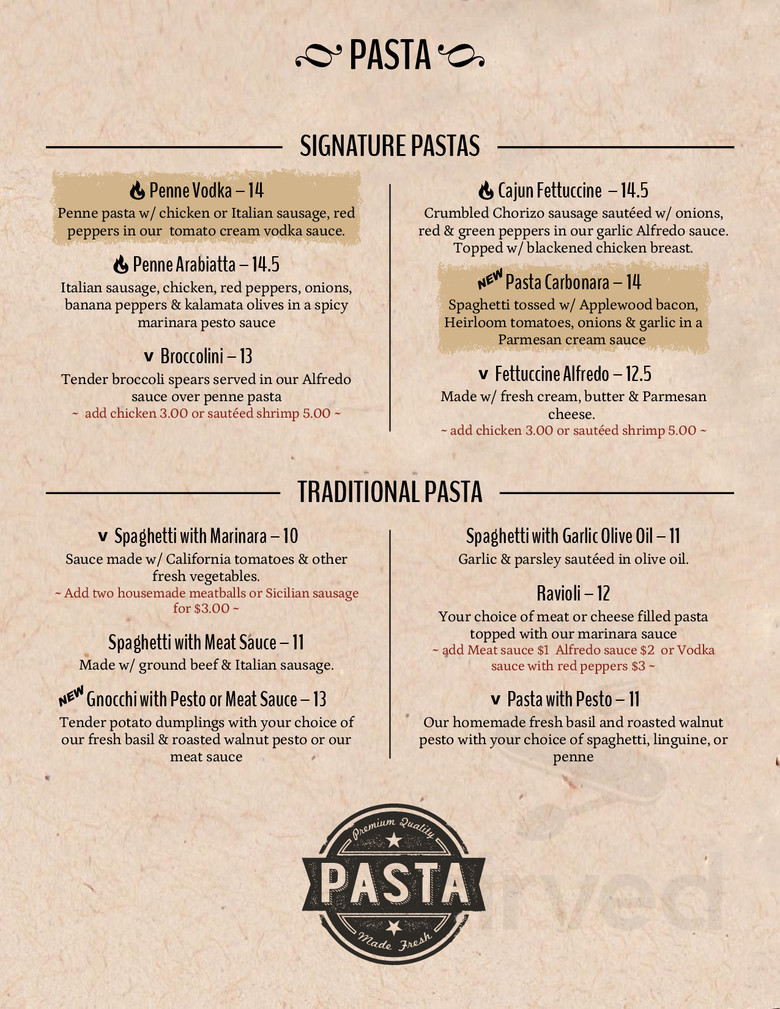 Menu - Berea OH's Jo Jo Carloni's Italian Restaurant & Pizzaria | Sirved