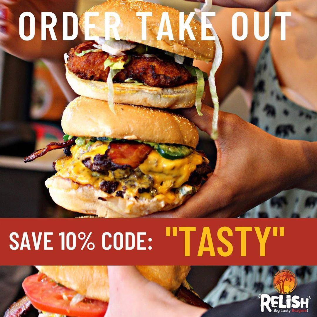 Relish menu in Gainesville, Florida, USA