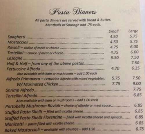 Alfano's Pizzeria & Italian Restaurant menu in Oregon, Illinois, USA