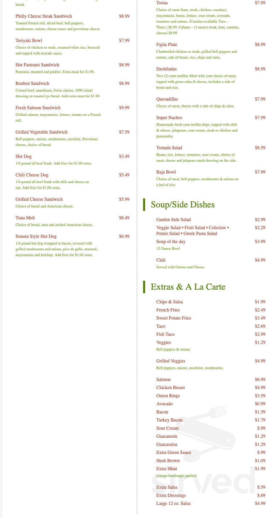 The Corner Deli & Grill menu in West Los Angeles, California, USA