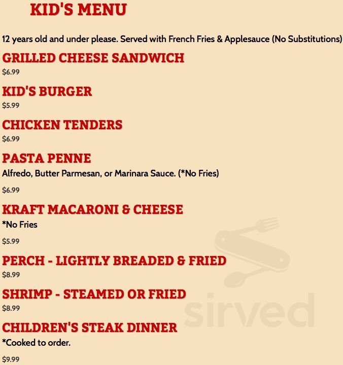 Boone's Long Lake Inn menus in Traverse City, Michigan, United States