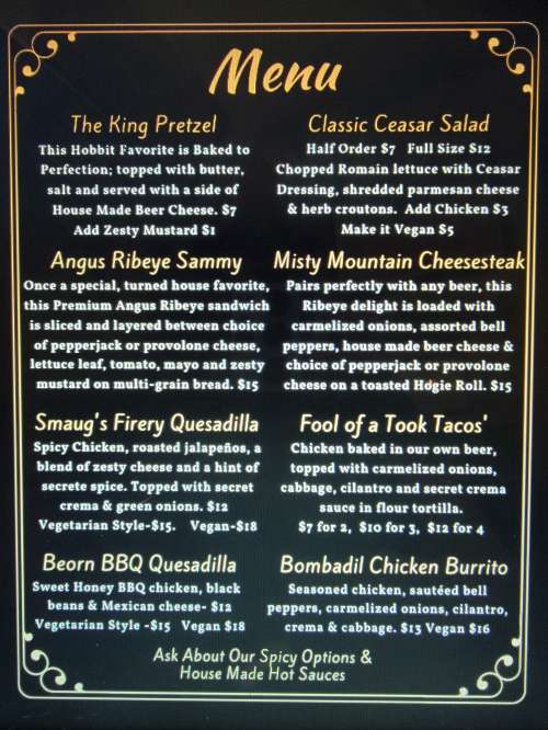 Misty Mountain Brewing & Tap Haus menu in Brookings, Oregon, USA