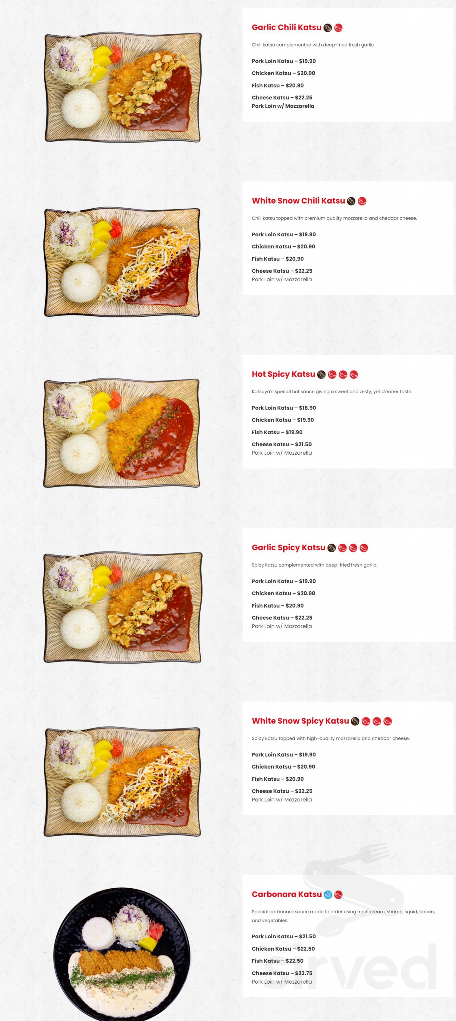 Menu - Concord ON's Katsuya - Vaughan | Sirved