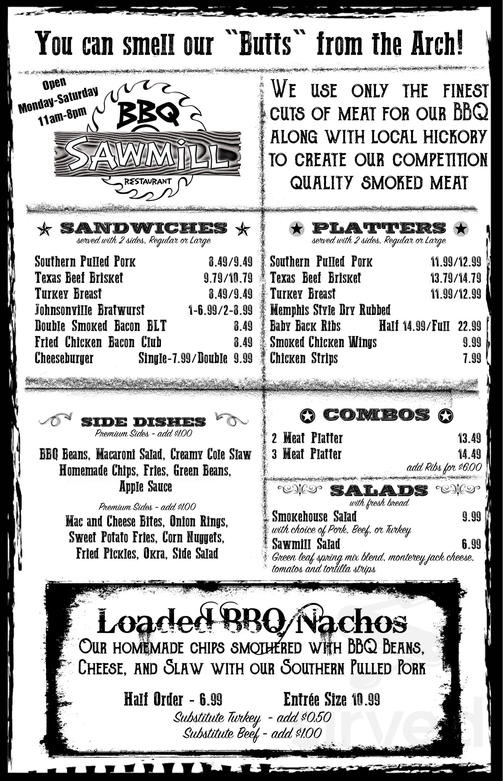 Sawmill BBQ menus in Cahokia, Illinois, United States