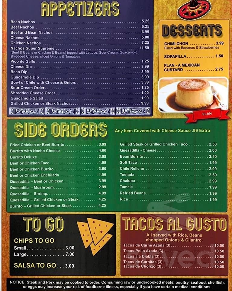 Casa Mexicana menus in Southern Pines, North Carolina, United States