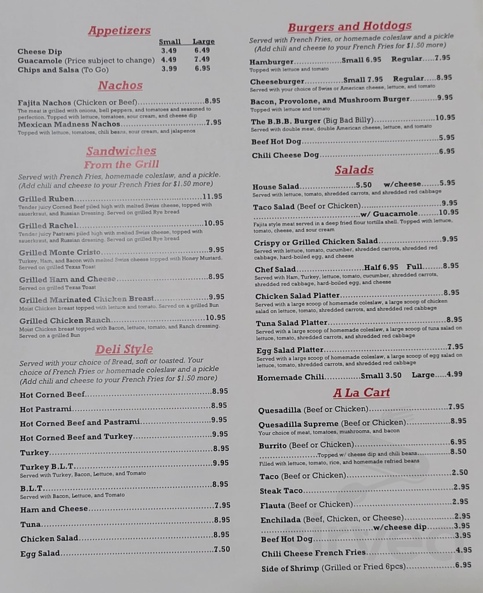 Menu - Atkins AK's Jose's International Cafe | Sirved