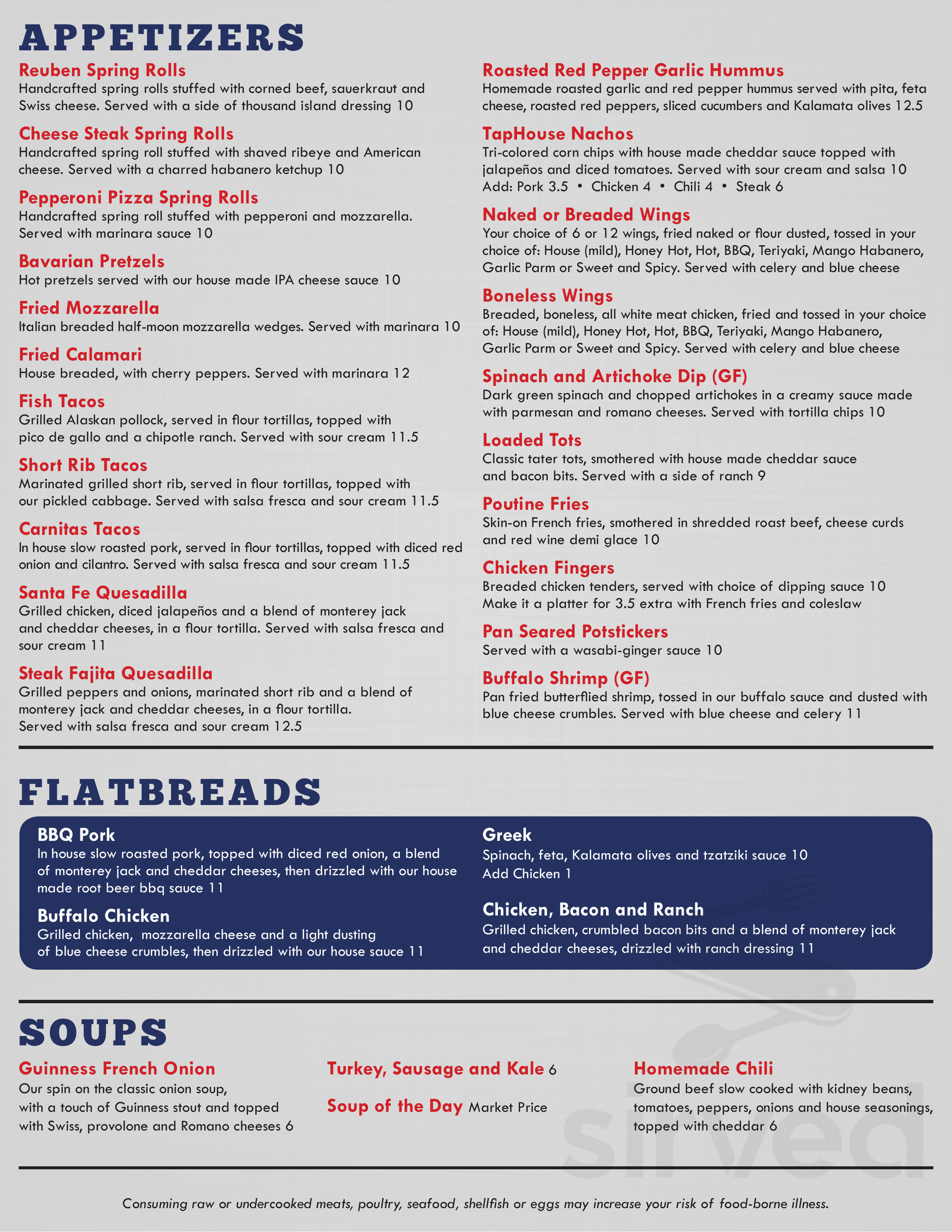 Station Taphouse menu in Doylestown, Pennsylvania, USA