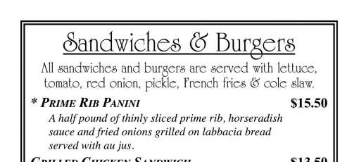 Menu for Barnsider in Colonie, NY | Sirved