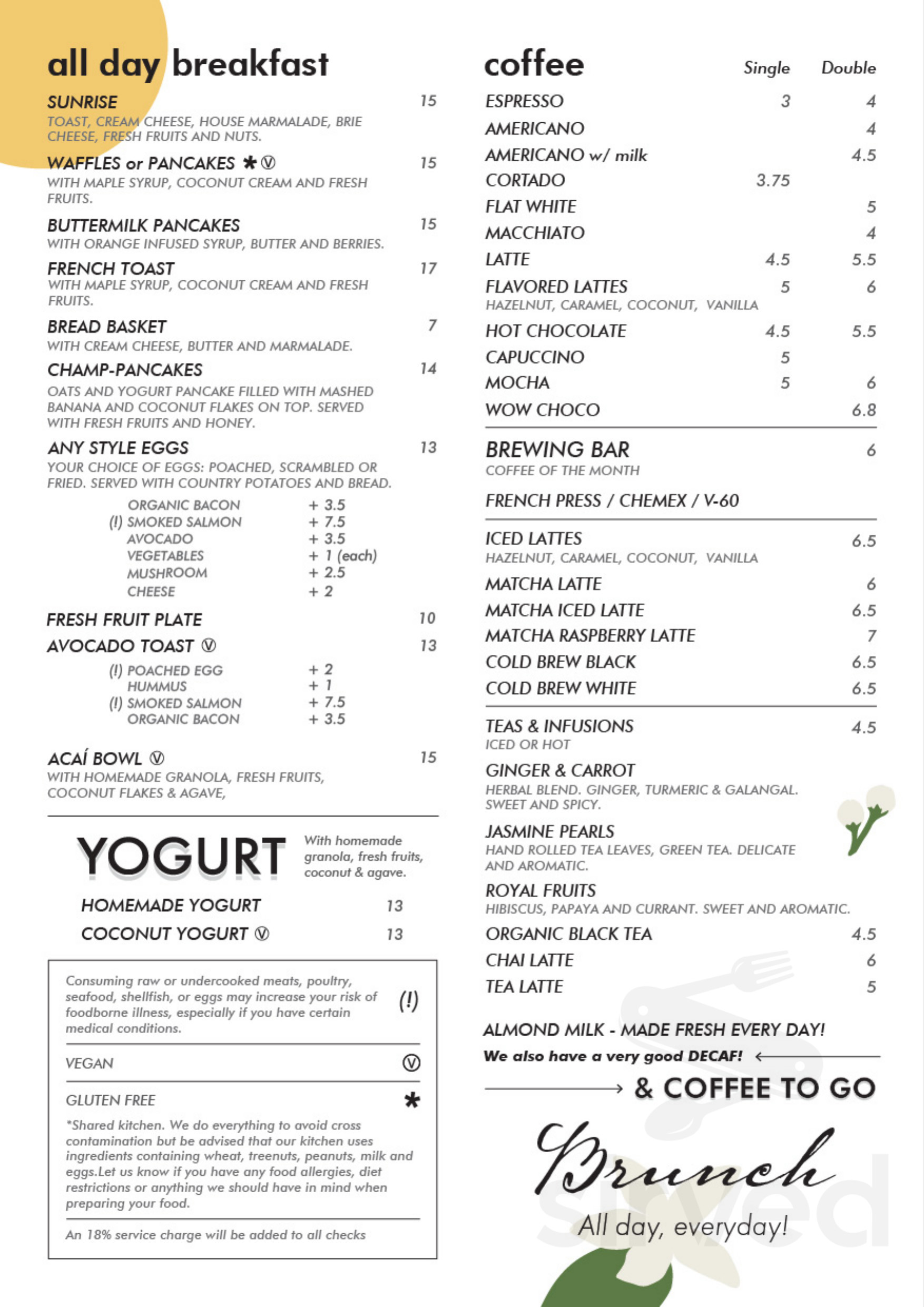 OL'DAYS Farm to Table menu in New York, New York, USA
