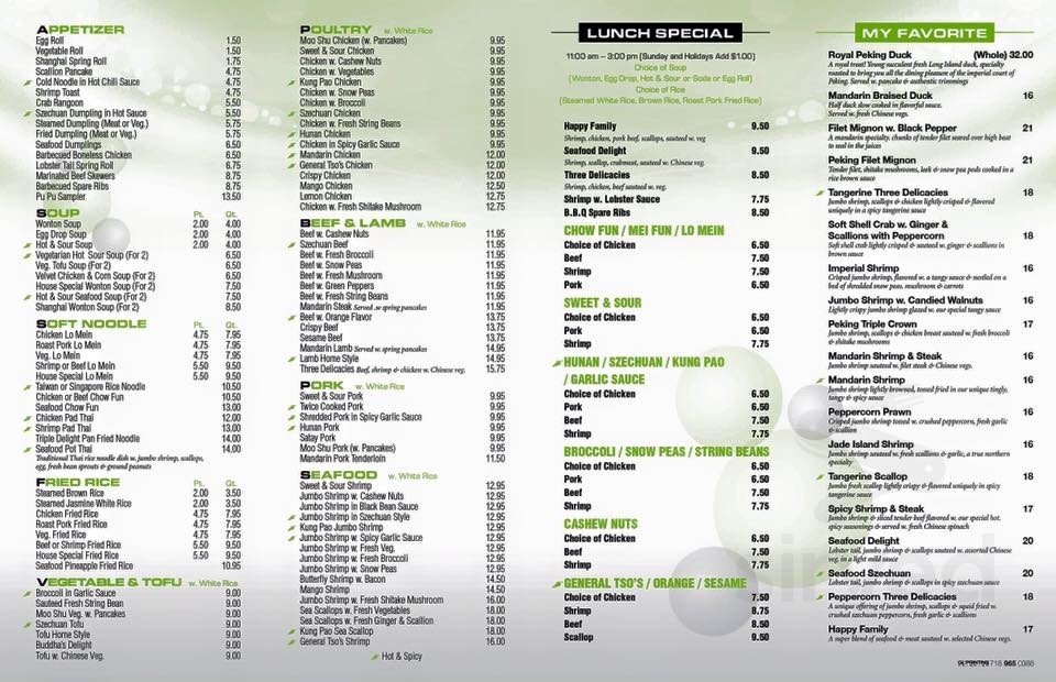 Jade Island menu in Warrington, Pennsylvania, USA