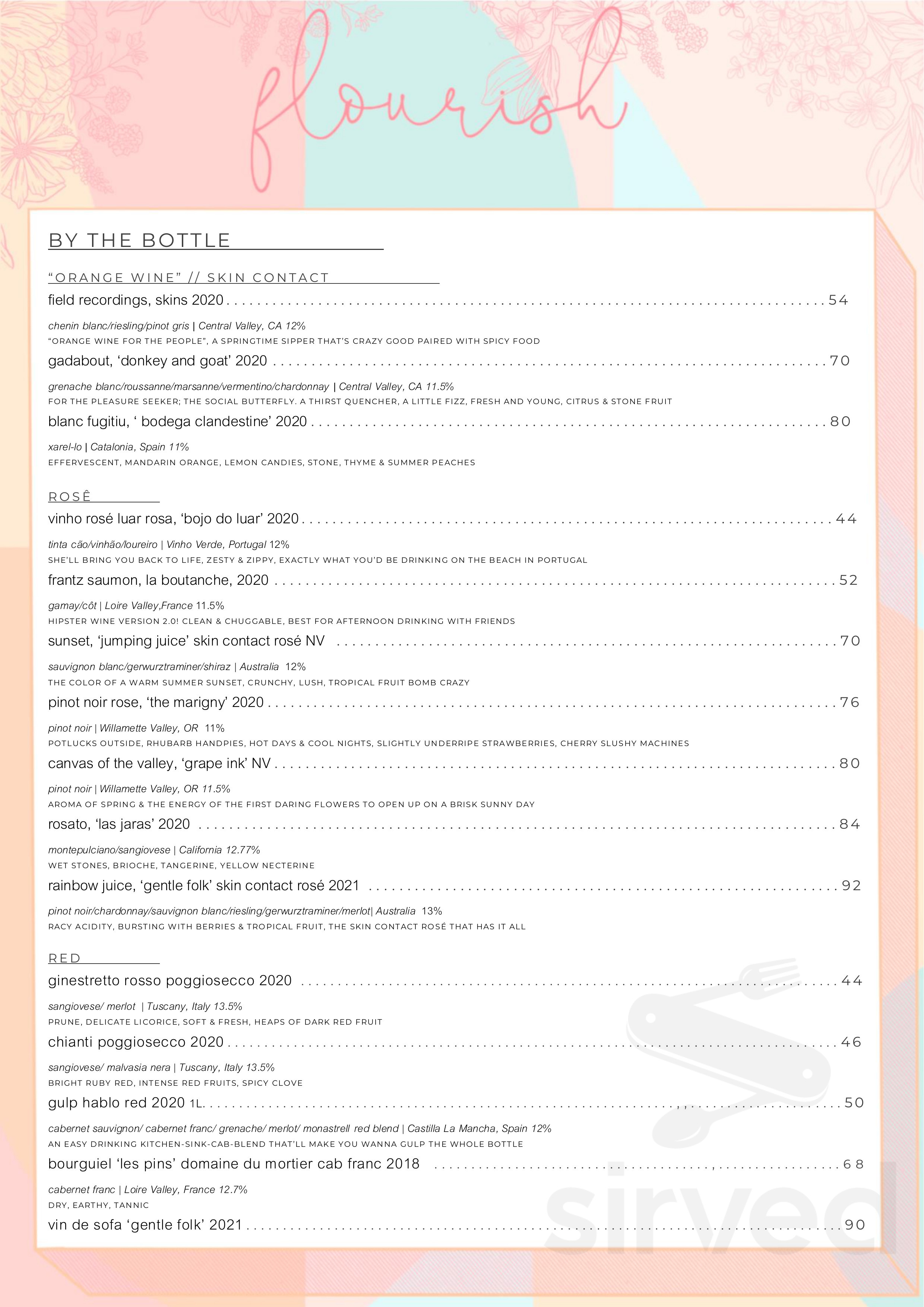 Flourish Bakeshop & All Day Café menu in Glen Head, New York, USA