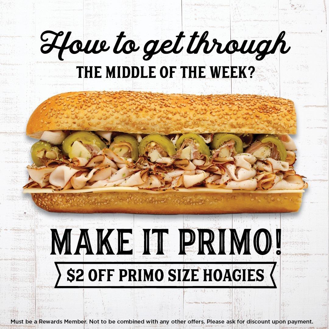 Primo Hoagies menu in Downingtown, Pennsylvania, USA