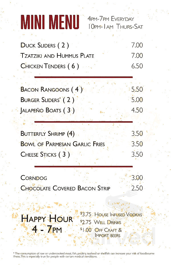 Elliott's on Congress menu in Tucson, Arizona, USA