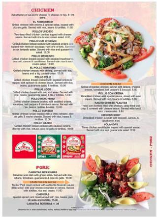 Senor Garcia Mexican Restaurant menu in Clinton, South Carolina, USA