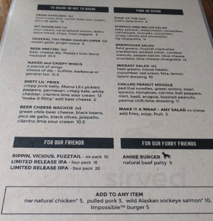 Sunriver Brewing Company - Production Facility menus in Sunriver ...