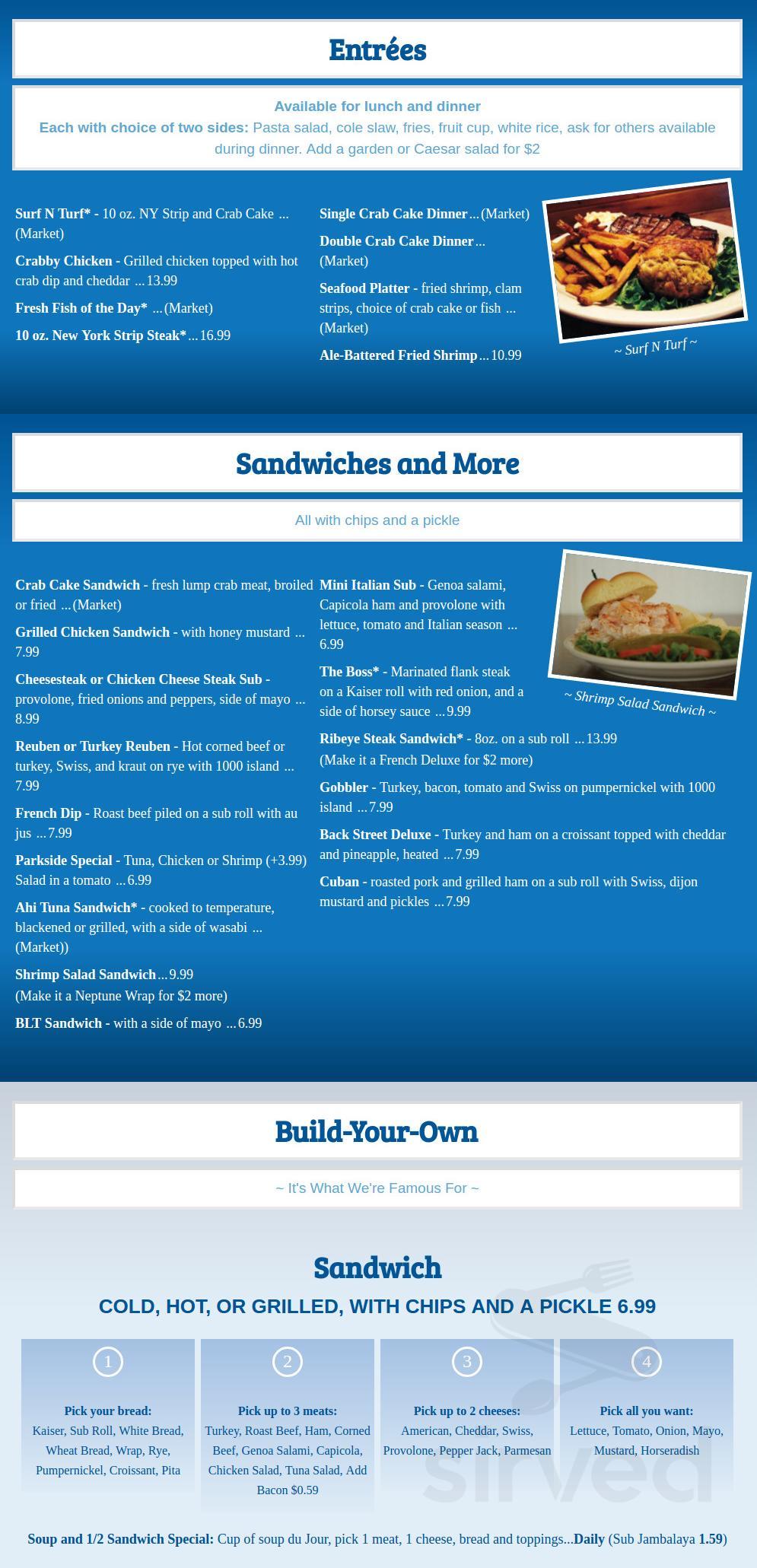 Southgate Grill menu in Berlin, Maryland, USA