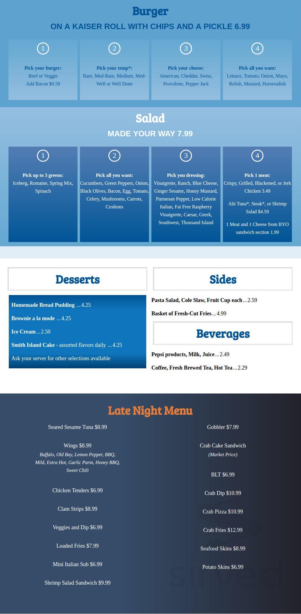 Southgate Grill menu in Berlin, Maryland, USA