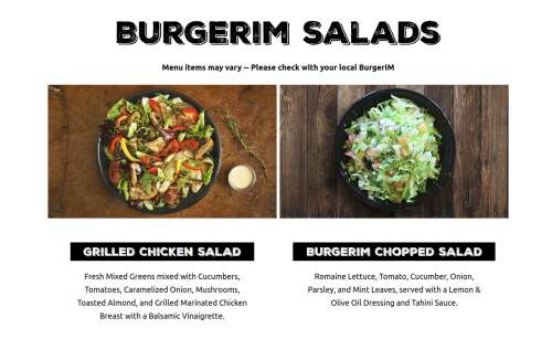 Burgerim menu in Boca Raton, Florida, USA