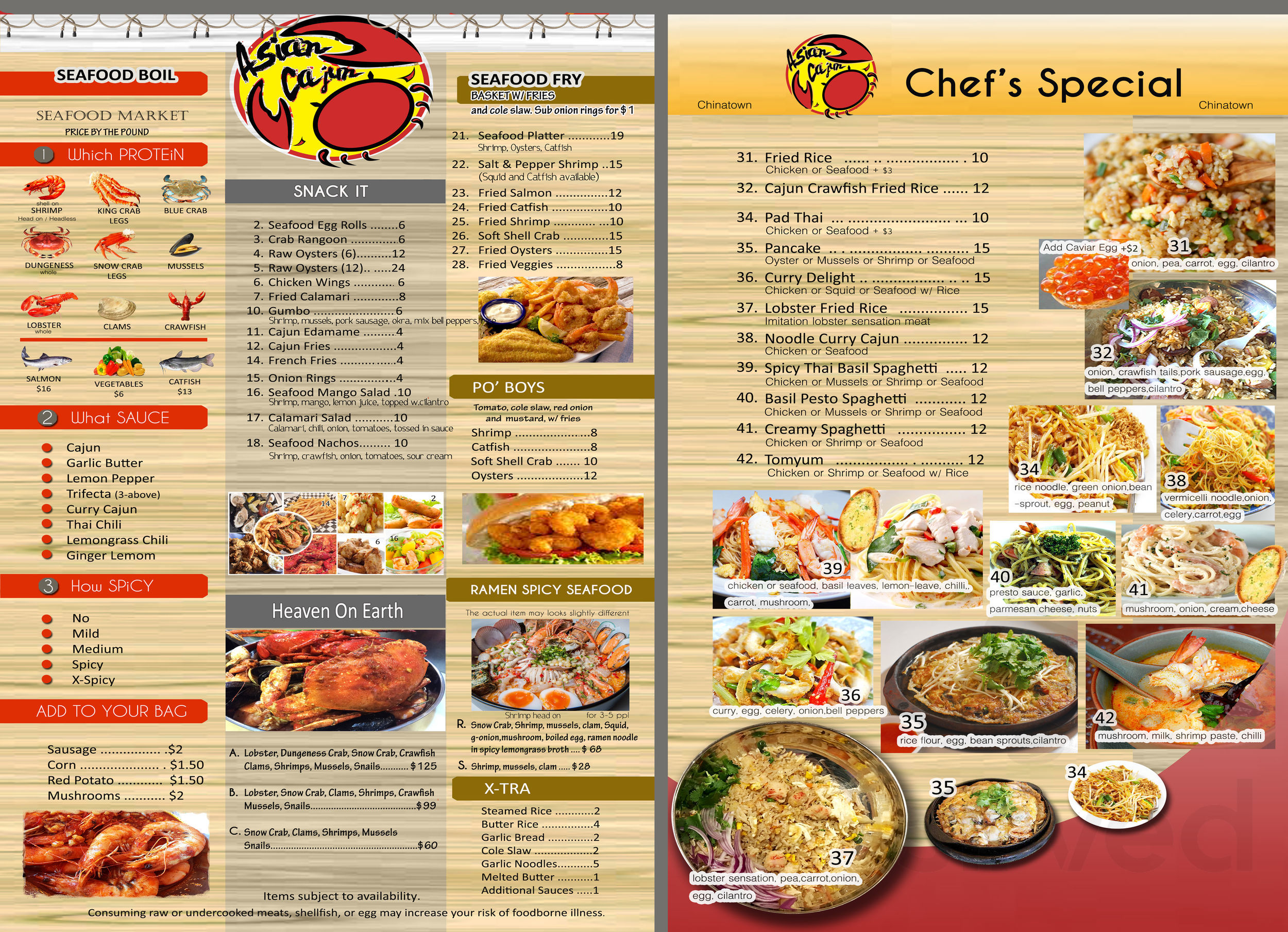 Menu - Chicago IL's Asian Cajun PLUS - South Loop | Sirved