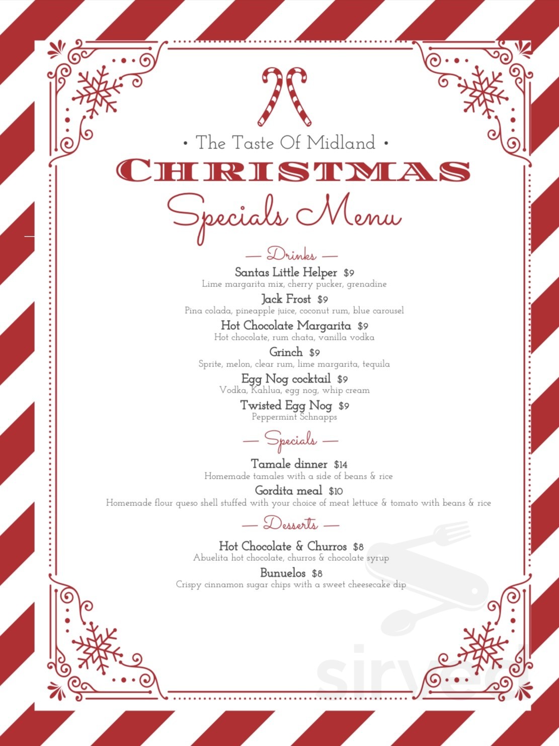 Menu for The Taste of Midland in Midland, MI | Sirved
