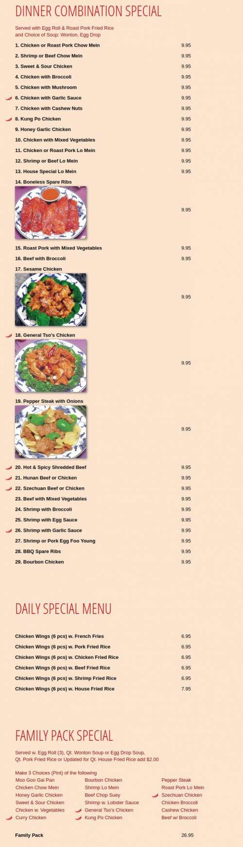Golden Phoenix menu in Boynton Beach, Florida, USA